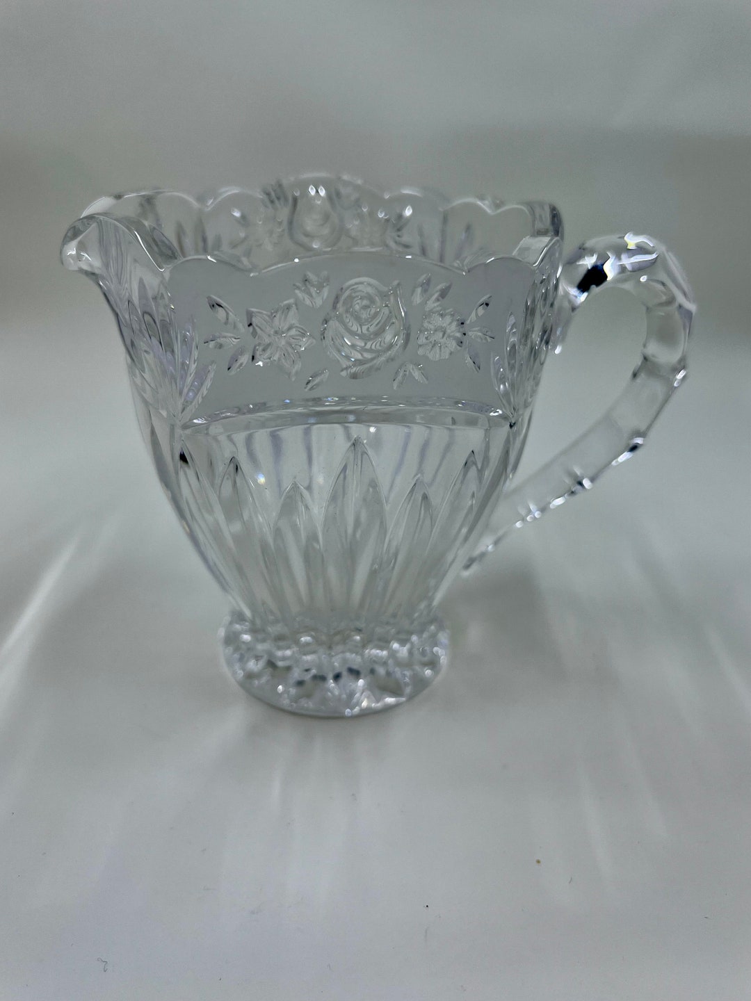 Vintage Oneida southern Garden Crystal Creamer - Etsy