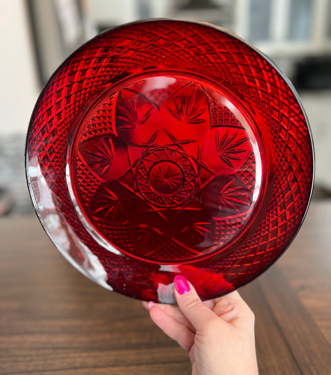 Vintage Luminarc Ruby Red Dinner Plate Set of 2 - Etsy