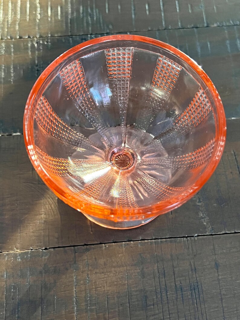 Vintage Hazel-atlas Depression Glass Colonial Basket Pink Low Sherbet ...
