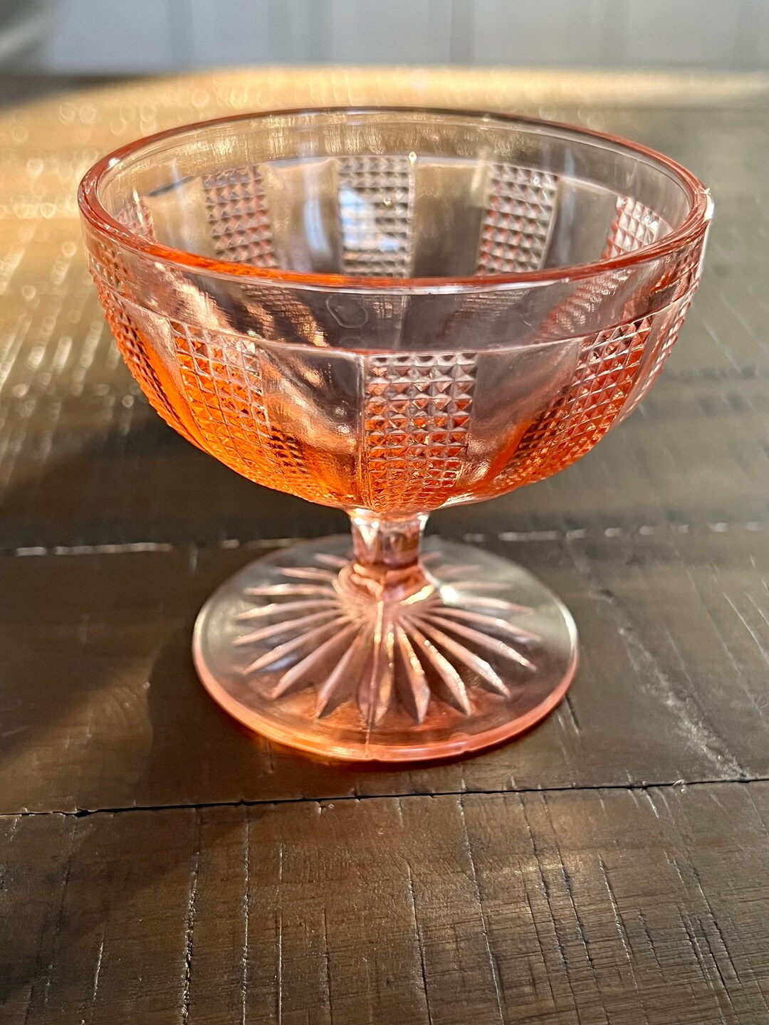 Vintage Hazel-atlas Depression Glass Colonial Basket Pink Low Sherbet ...