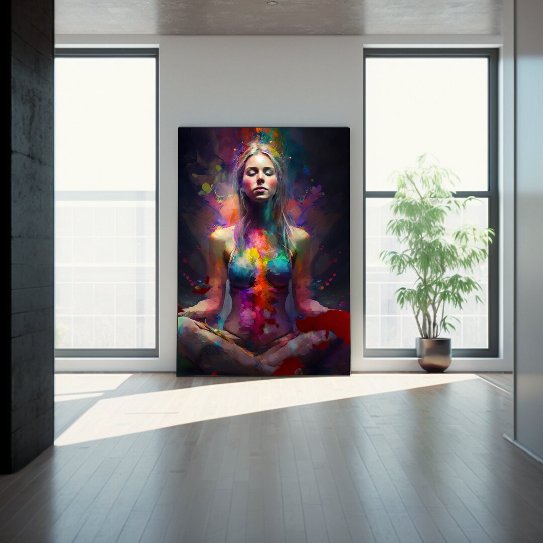 Yoga Poster Chakra Meditation Digital Print Art for Zen, Mindfulness ...