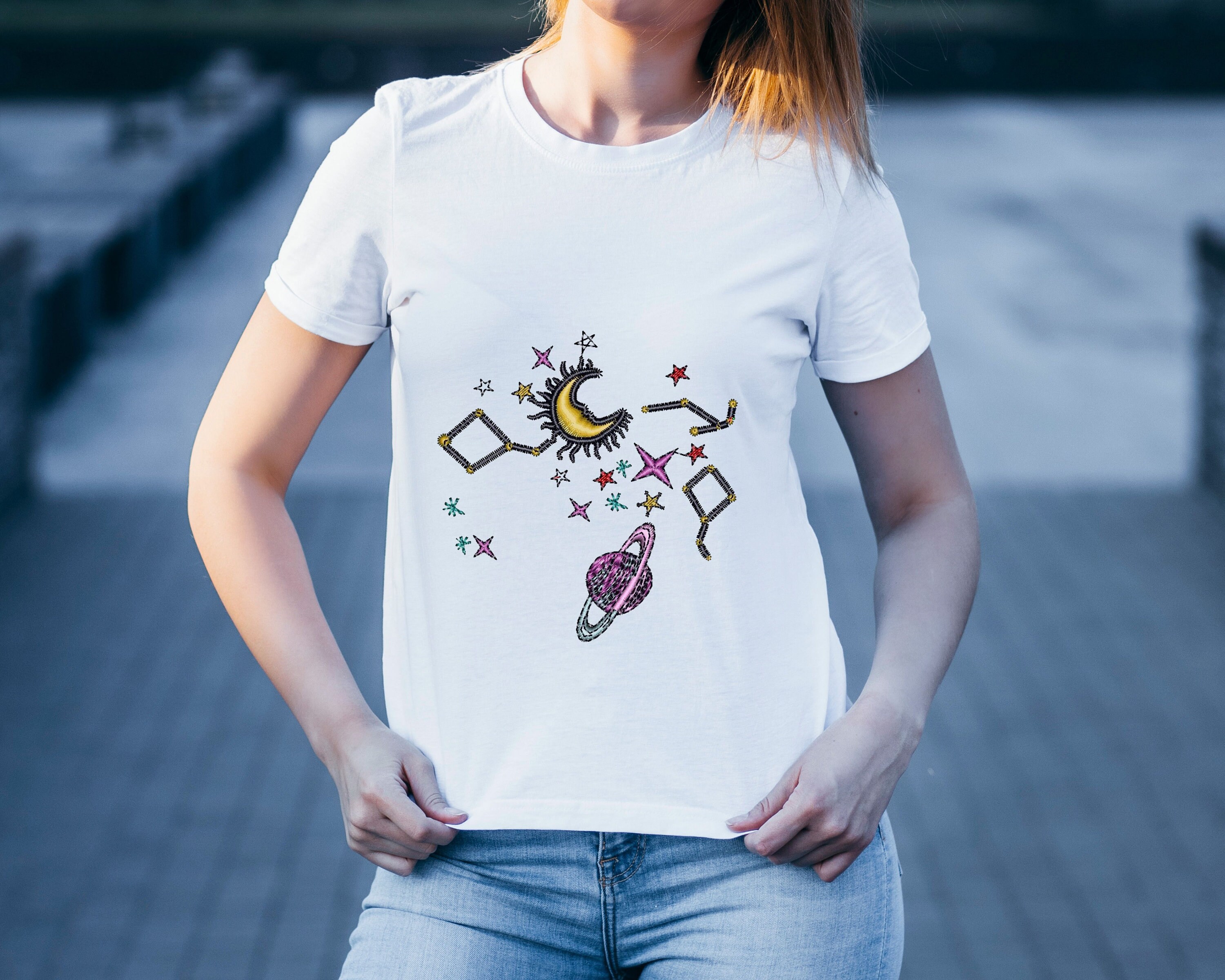 Galaxy Theme Machine Embroidery Files, Planet Applique Pattern, Space ...