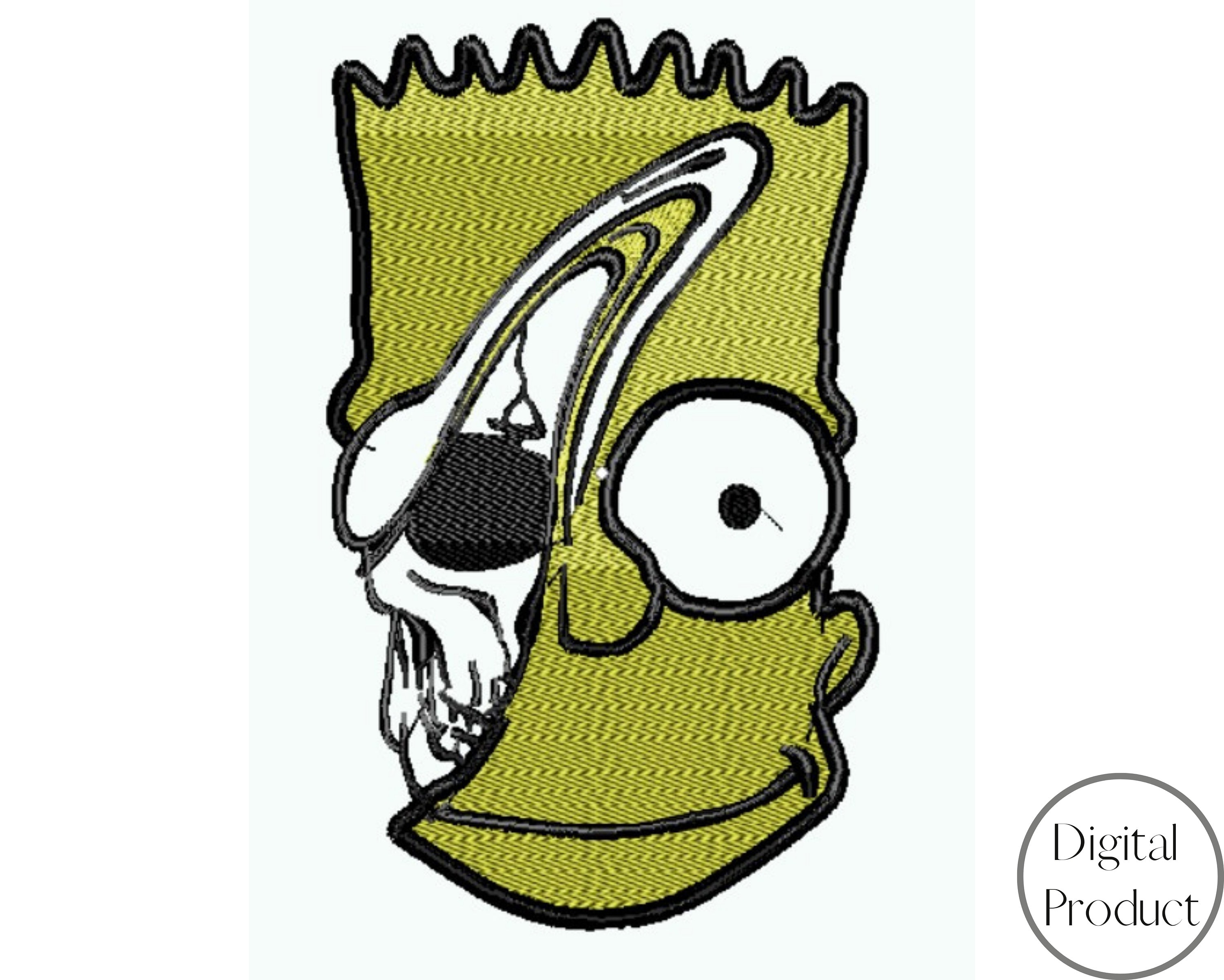 Buy Evil Bart Simpson Character Machine Embroidery Design, Cartoon ...