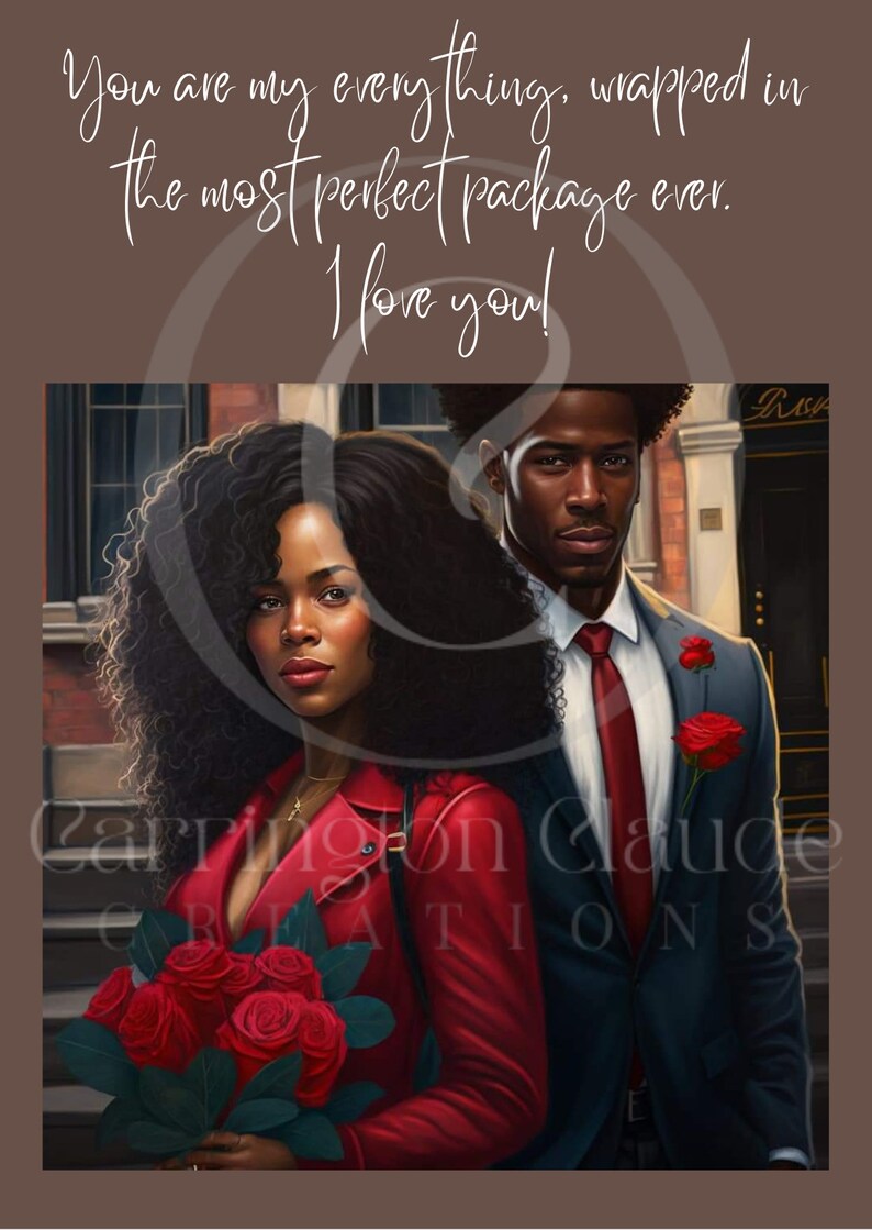 Valentine's Day Cards, Digital Print, Clipart, African American, Print ...