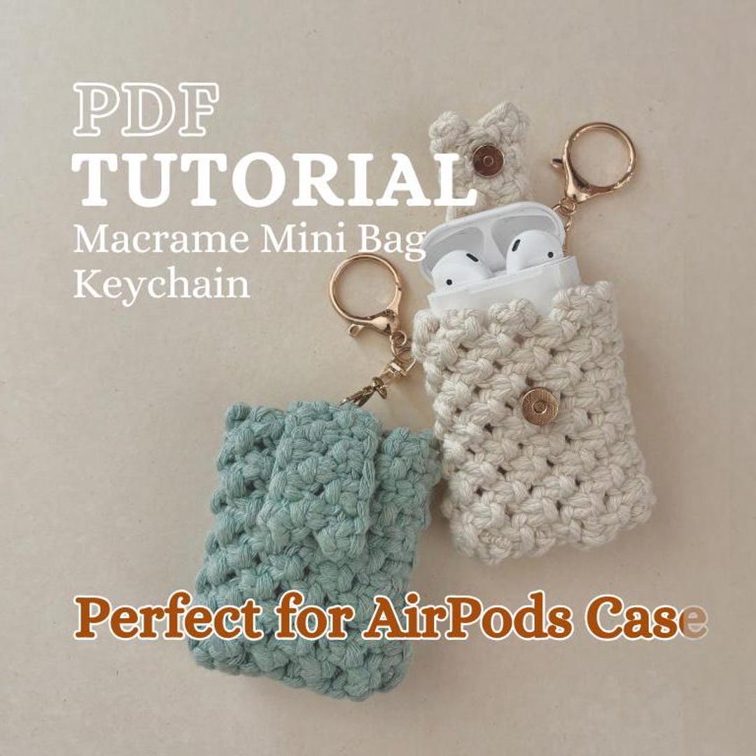 Macrame Mini Bag/porch Keychain Step by Step for Beginners PDF File Beginners Friendly Macrame ...