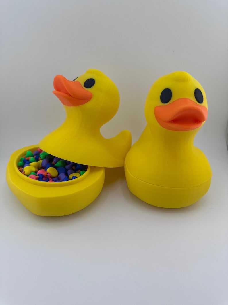 3D Printed Rubber Duck Container With Micro Miniature Figurines - Etsy