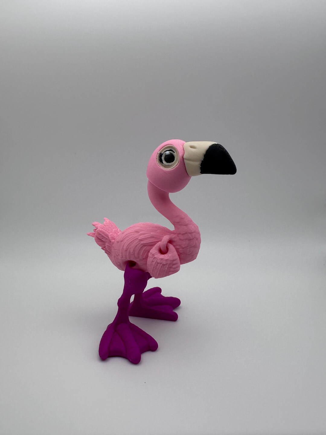 Pink Flamingo Articulated Fidget 3D Printed Desk Ornament Standing ...