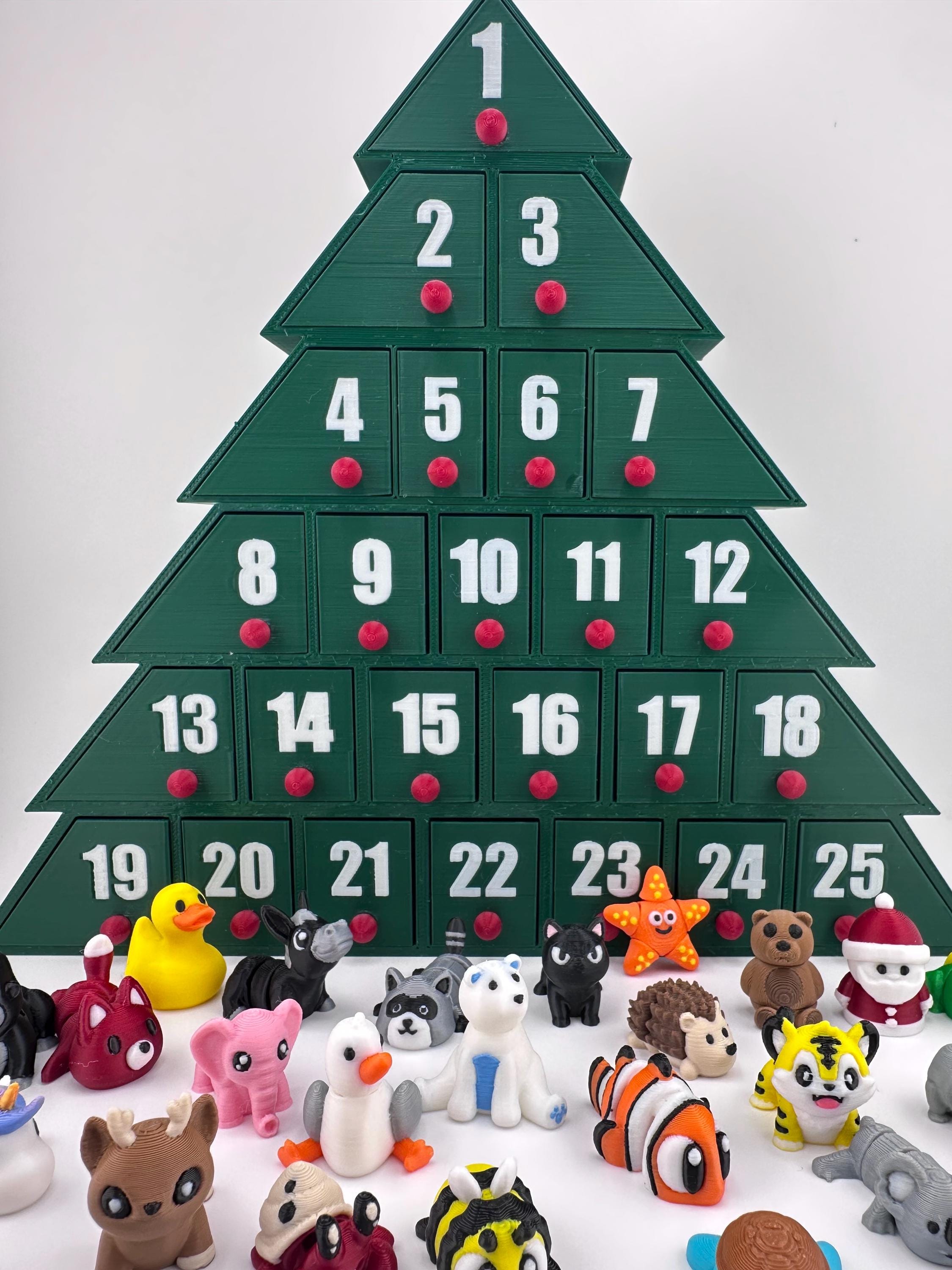 3D Printed Christmas Advent Calendar: Micro Holiday Buddies, Festive ...