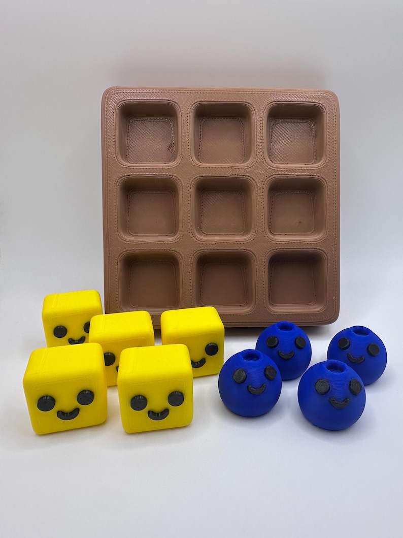 Waffle Tic-tac-toe Game Set 3D Printed for Fun Interactive Play on Desk ...
