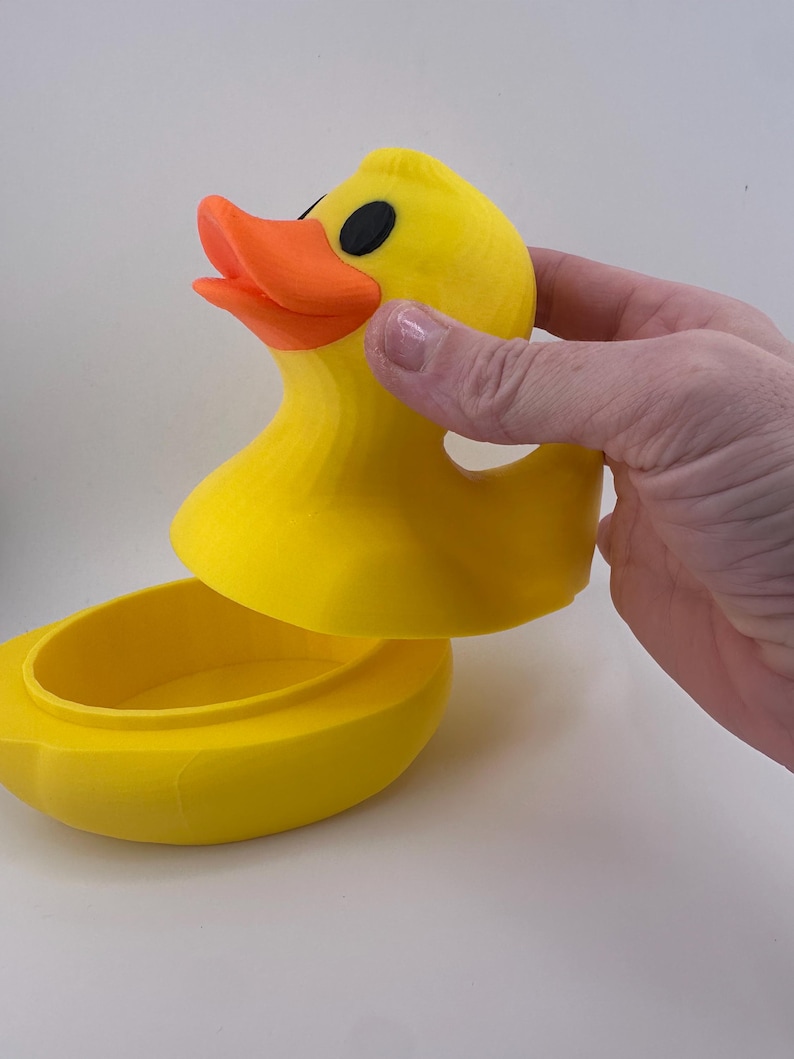 3D Printed Rubber Duck Container With Micro Miniature Figurines - Etsy