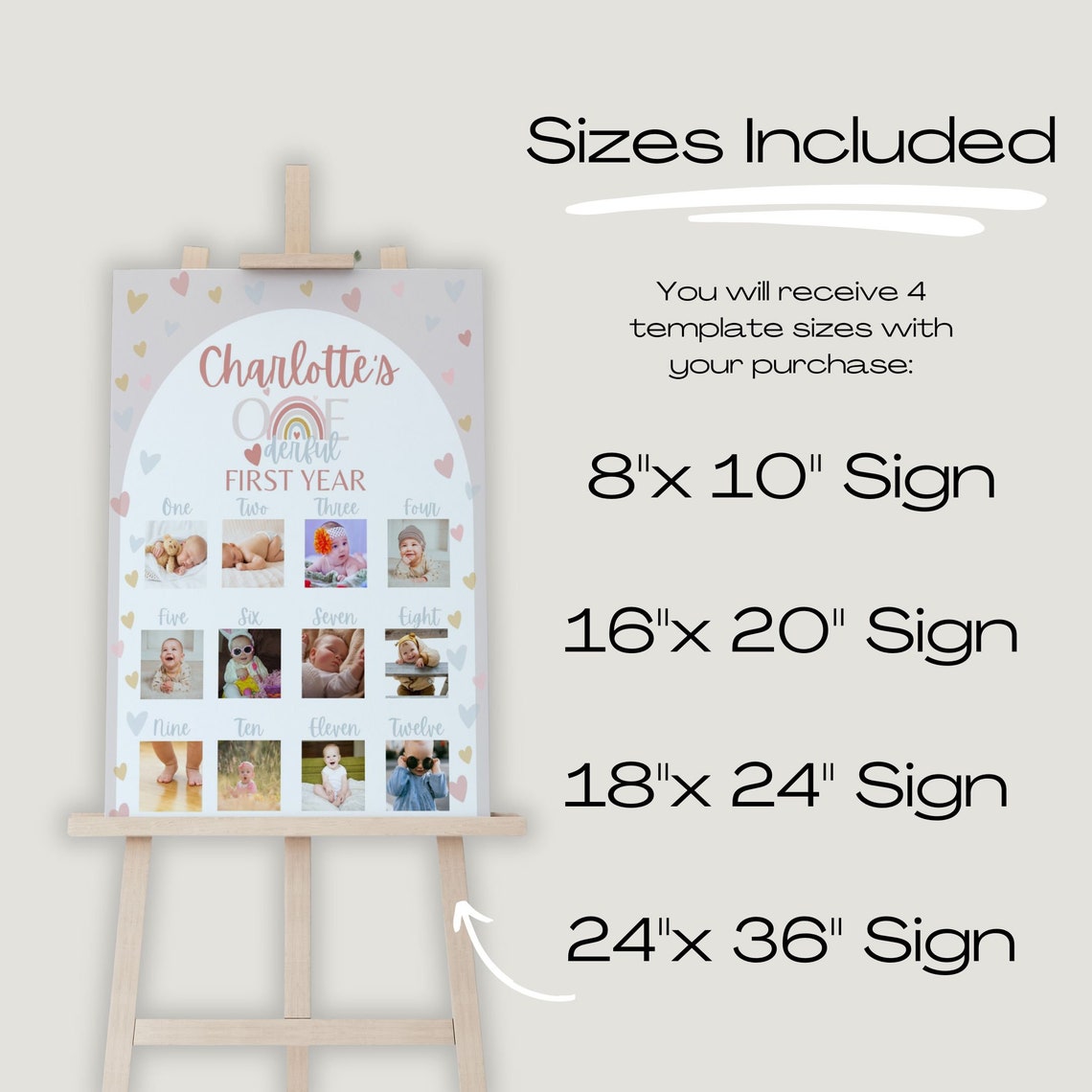 One-derful First Birthday Photo Milestone Board, Isnt She Onederful 1st ...