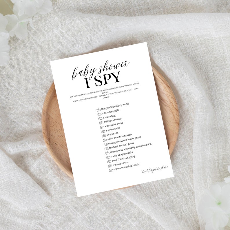 I SPY Baby Shower Game, Baby Shower Games, I SPY Photo Hunt Game ...