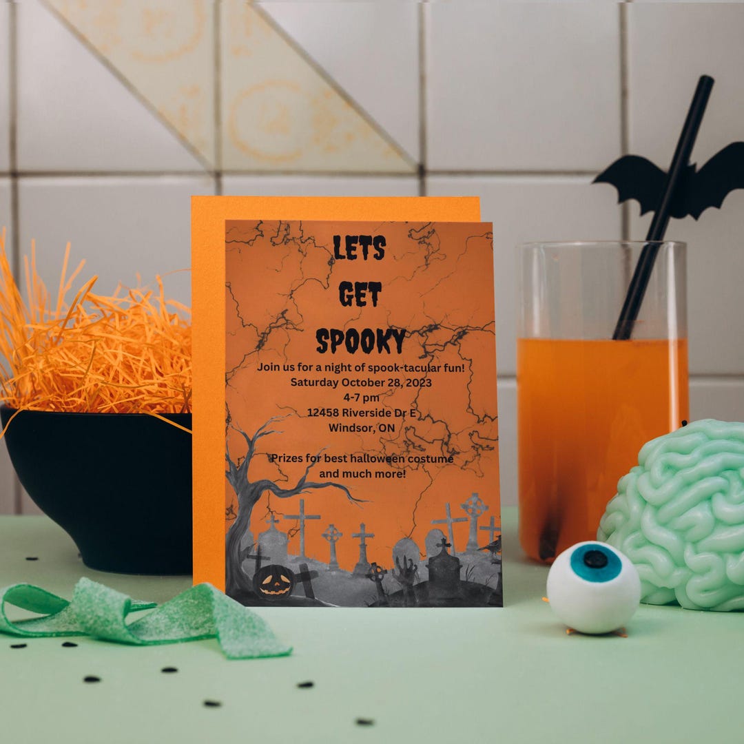 Lets Get Spooky Halloween Party Invitation, Halloween Party Invitation ...