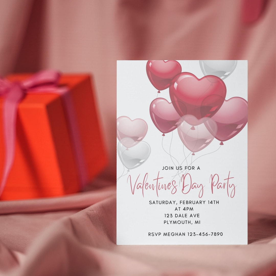 Valentines Day Invitation Template, Printable Valentines Day Party ...