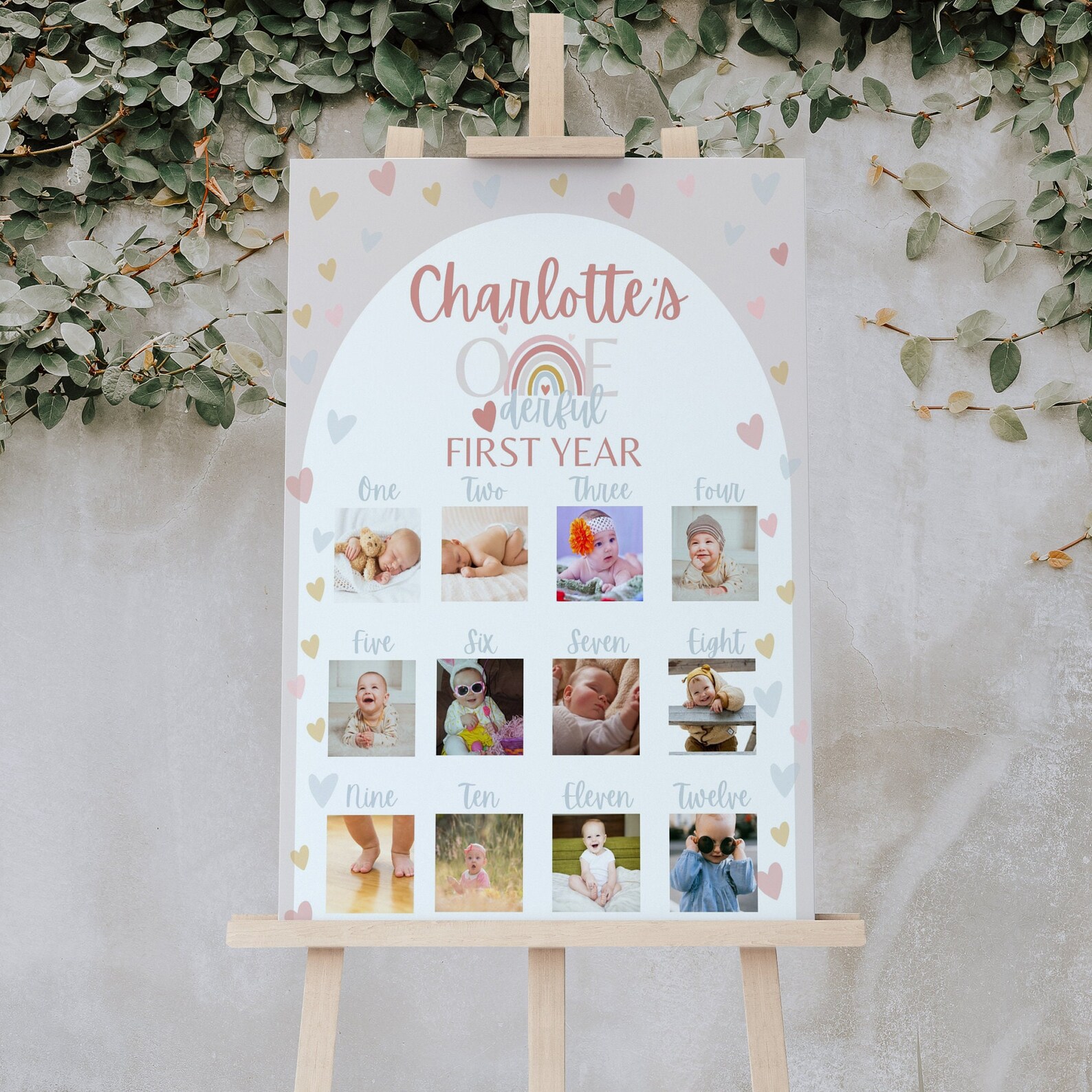 One-derful First Birthday Photo Milestone Board, Isnt She Onederful 1st ...
