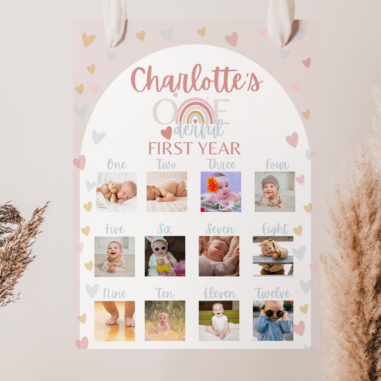 One-derful First Birthday Photo Milestone Board, Isnt She Onederful 1st ...