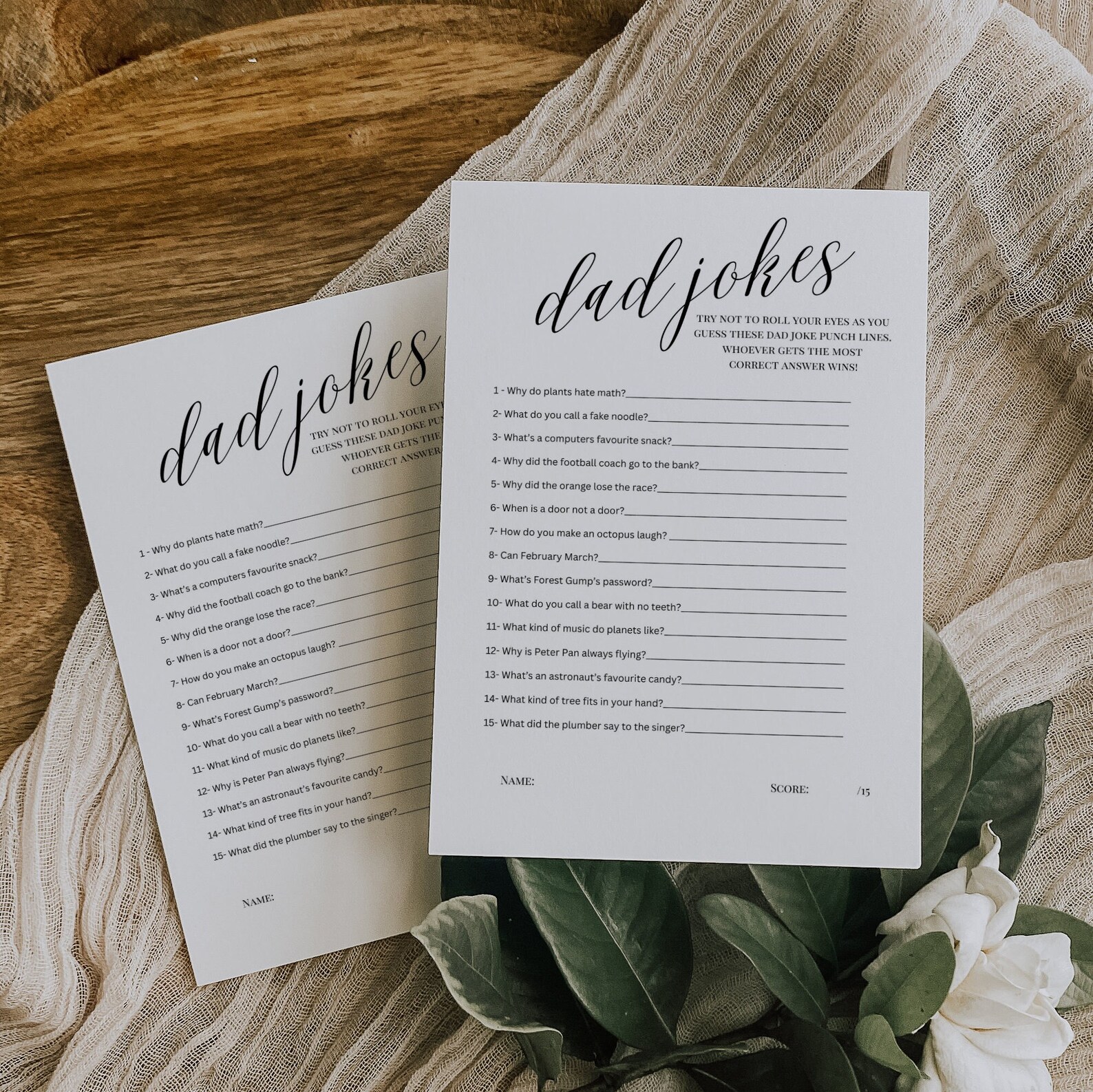 Dad Jokes Baby Shower Game: Printable Template (5x7 & 8.5x11) - Etsy