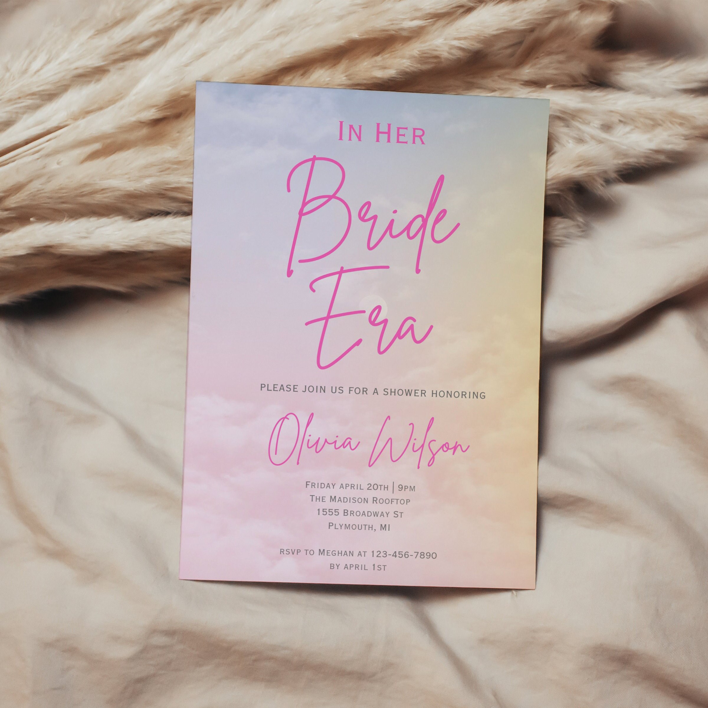 Bride Era Invitation, T Swift Bridal Shower Invite, in Her Bride Era ...