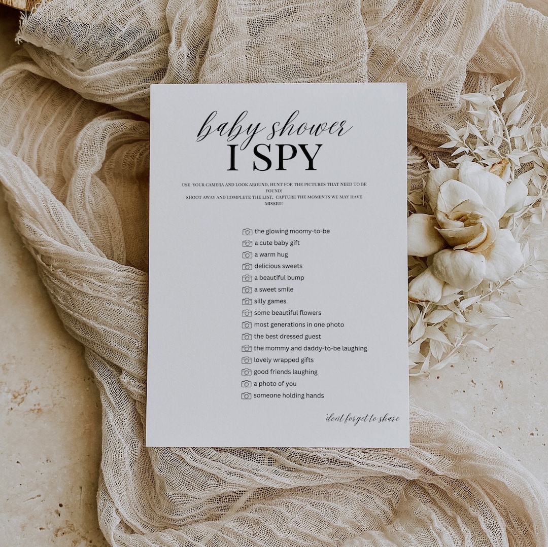 I SPY Baby Shower Game, Baby Shower Games, I SPY Photo Hunt Game ...