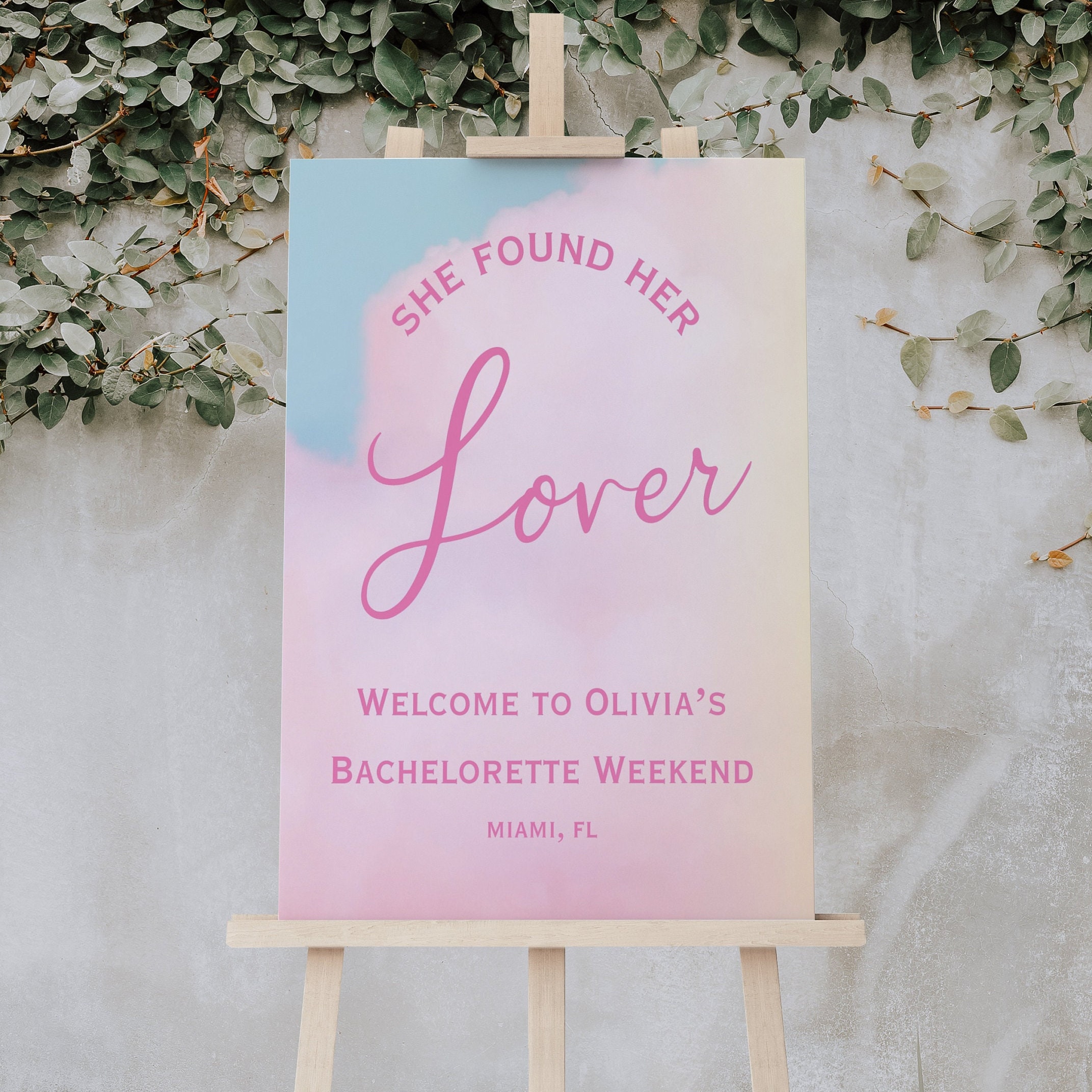 Lover Bachelorette Party Welcome Sign, Swiftie Party Sign, She Found ...