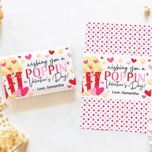Popcorn Valentine Wrapper Editable, Printable Microwave Popcorn Happy ...