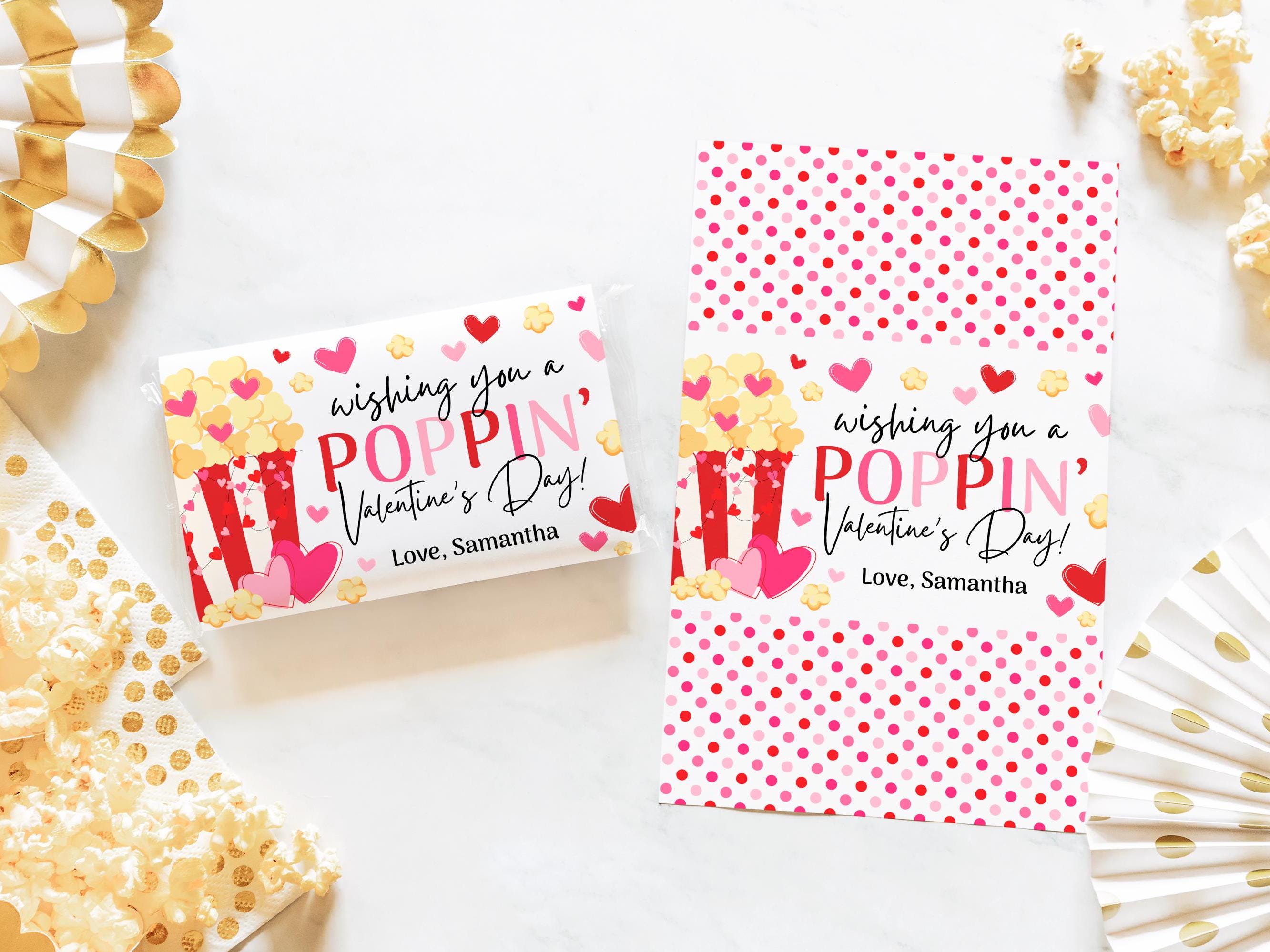 Popcorn Valentine Wrapper Editable, Printable Microwave Popcorn Happy ...