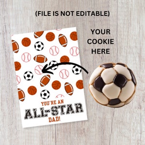 Sports Fathers Day Cookie Card Mini Box Backer Printable, Happy Father ...
