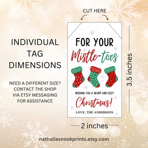 For Your Mistletoes Tag Editable, Christmas Socks Gift Tag Printable ...