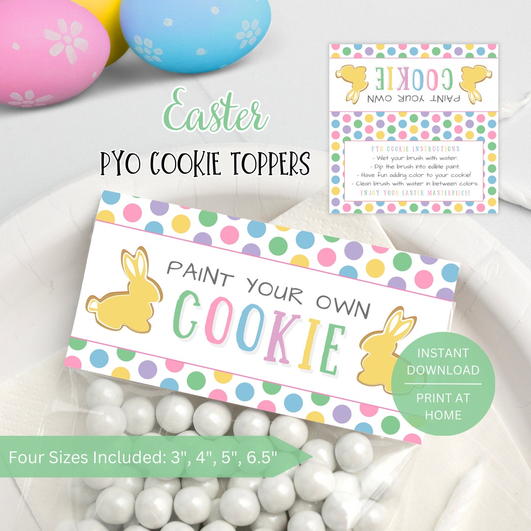 Easter PYO Cookie Bag Topper Printable, Paint Your Own Easter Topper ...