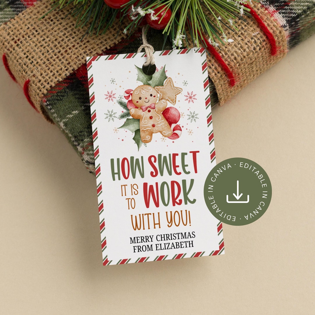 Coworker Christmas Editable Gift Tag, Staff Appreciation Holiday ...
