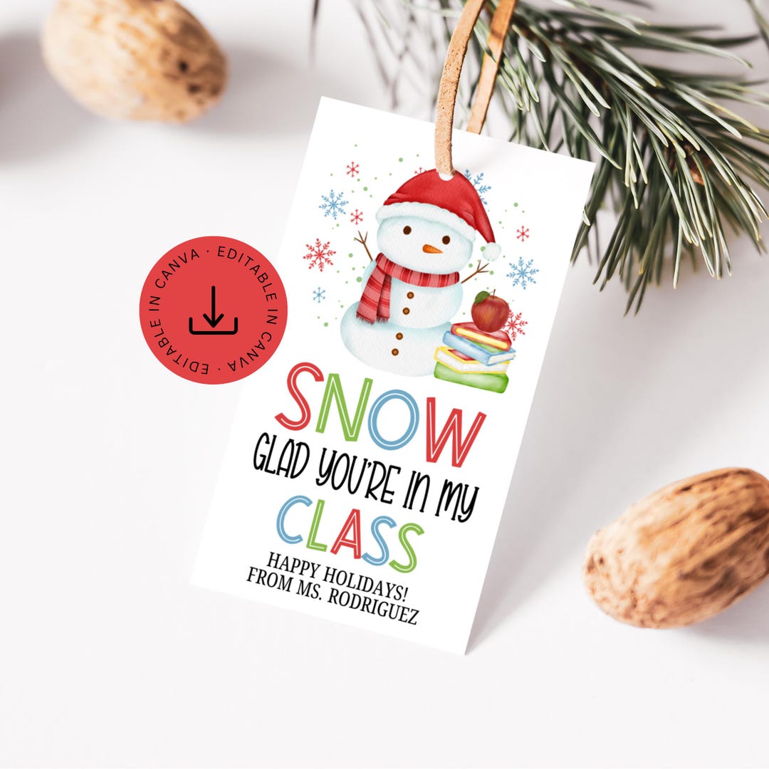 Classroom Holiday Gift Tag Editable: Printable Winter Break Student ...
