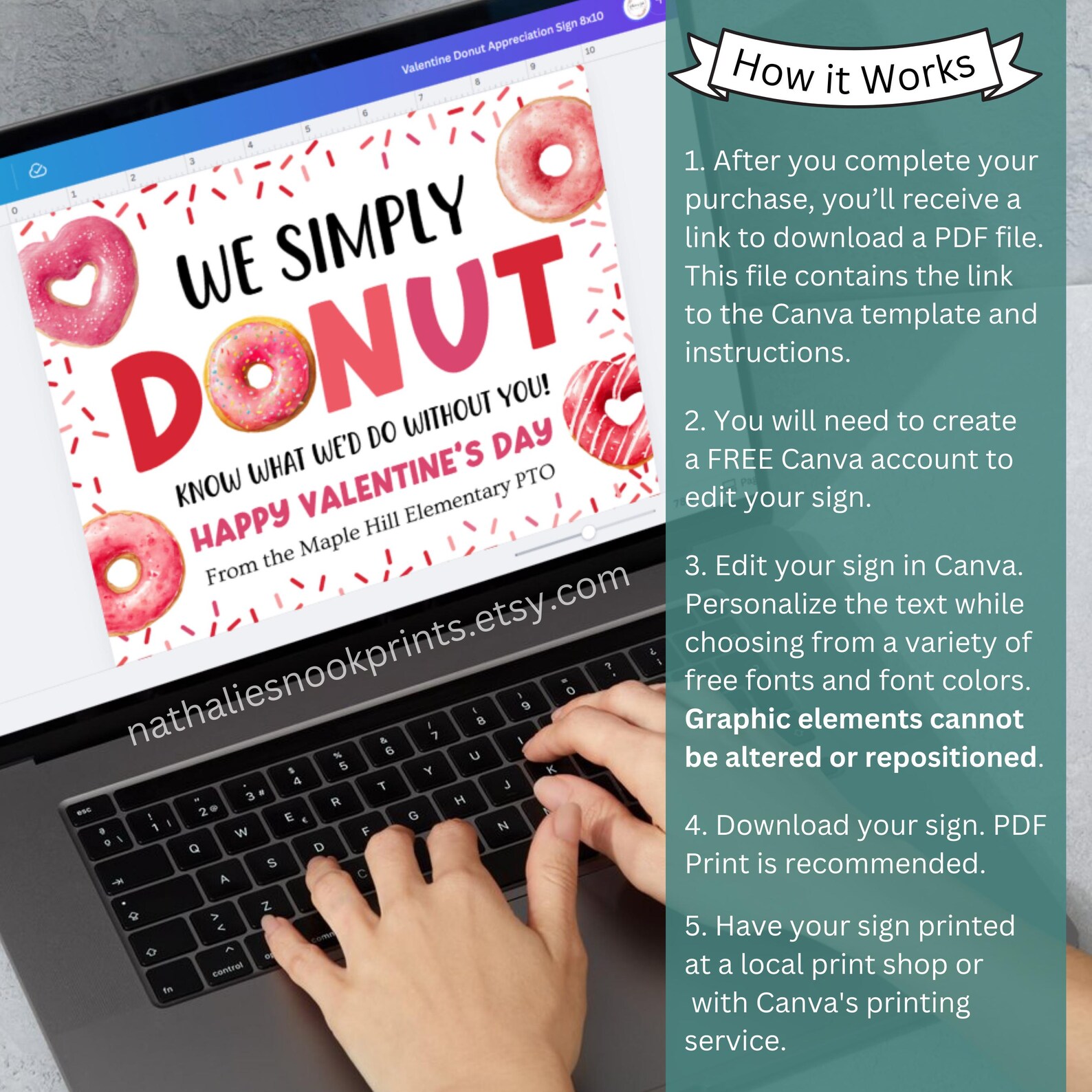 Valentine's Day Donut Staff Appreciation Sign Editable: Teacher ...
