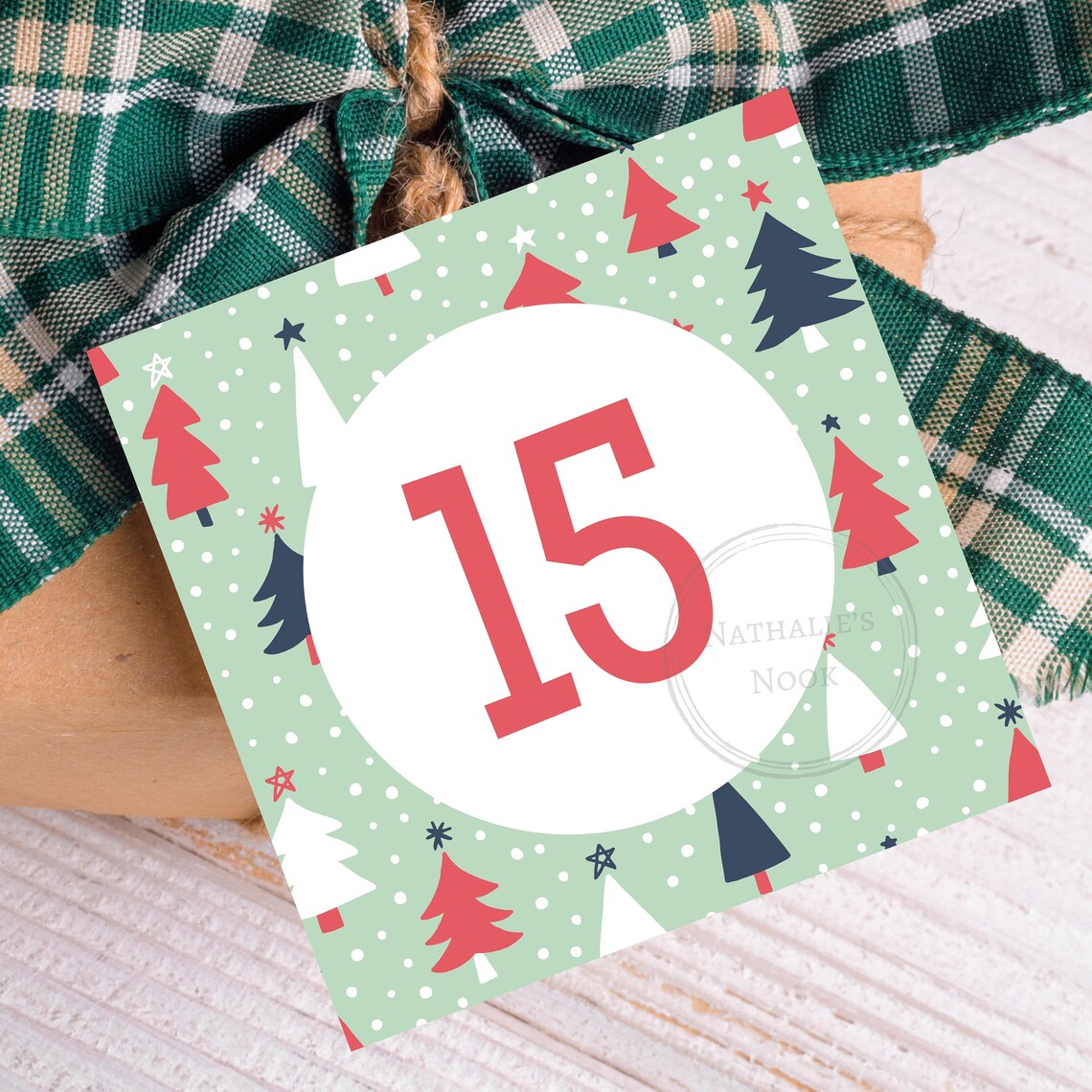 Printable Advent Calendar Tags Square 2x2 Inches, DIY Advent Number ...