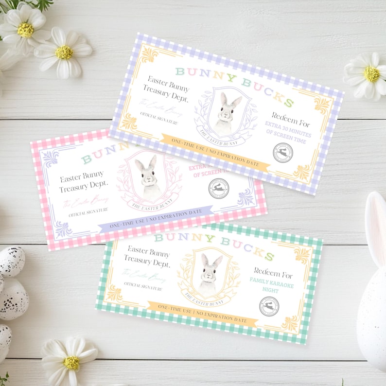 Easter Bunny Bucks Editable, Printable Easter Play Money Egg Hunt ...