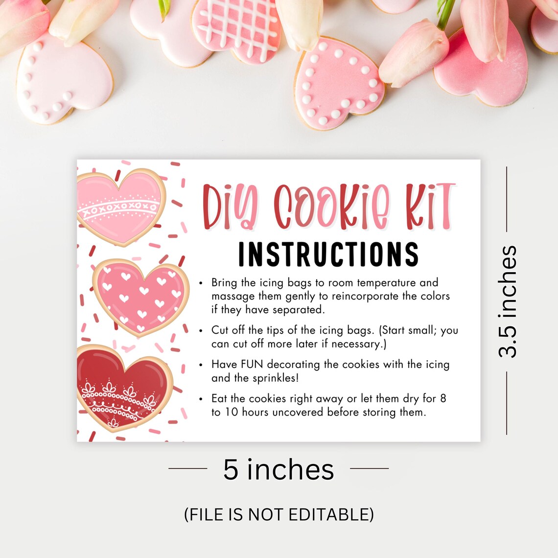 DIY Valentine's Day Cookie Instructions Card Printable: Do It Yourself ...
