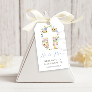 He is Risen Easter Gift Tag Printable, Editable Jesus Religious Cookie ...