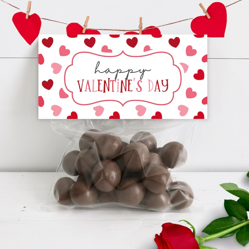 Valentine's Day Toppers Printable, Class Gift Hearts Cookie Treats ...