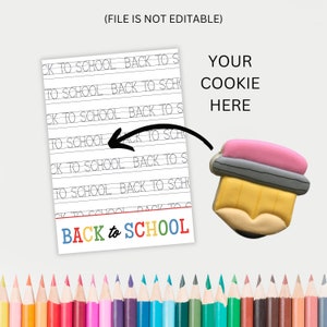 Back to School Cookie Card 4x6 Mini Box Backer Printable, Welcome First ...