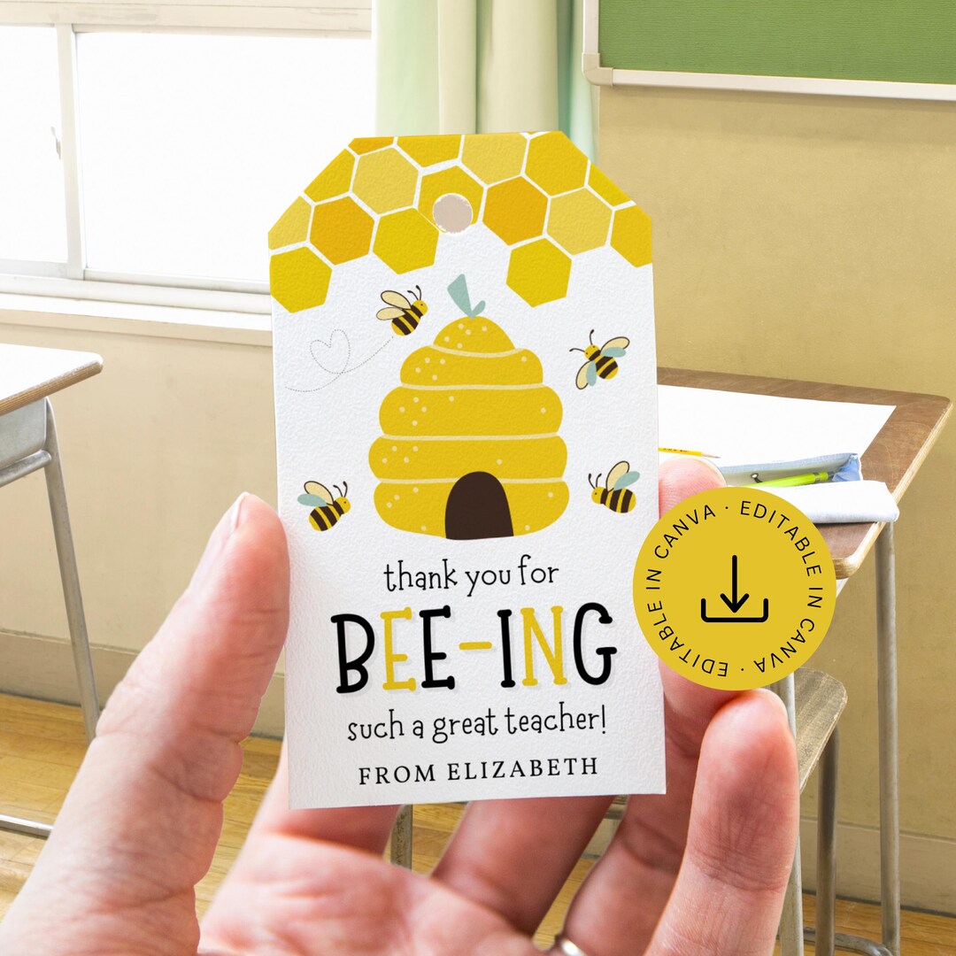 Thank You for Beeing A Great Teacher Bee Tag, Last Day of School ...