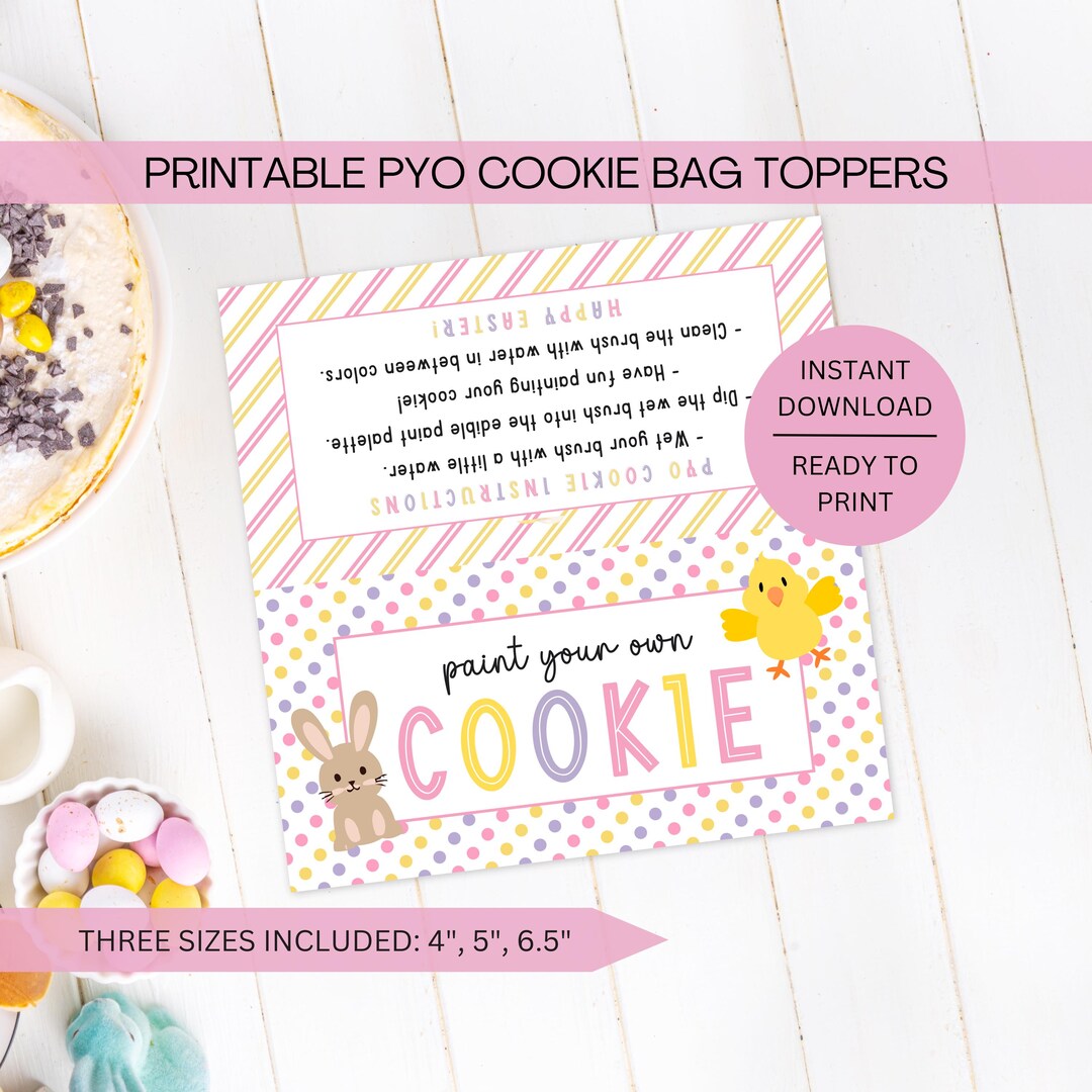 Easter PYO Cookie Bag Topper Printable, Paint Your Own Easter Topper ...