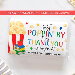 Teacher Appreciation Week Popcorn Wrapper Editable, Printable Popping ...