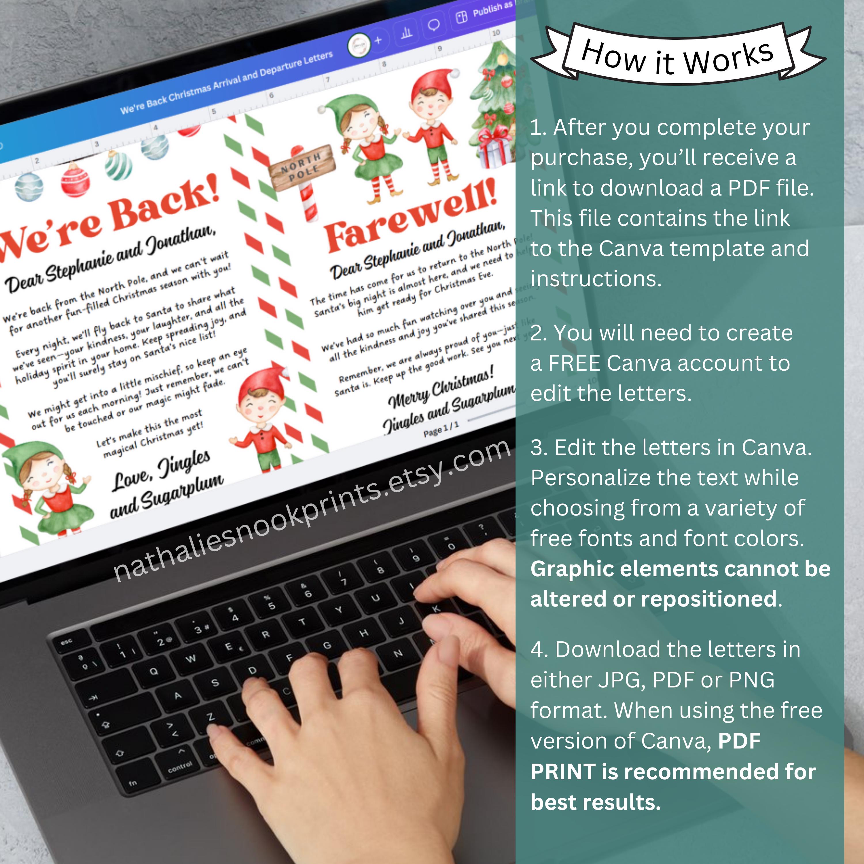 Elf Arrival Letter Fully Editable, We're Back Boy Girl Two Elves Note ...