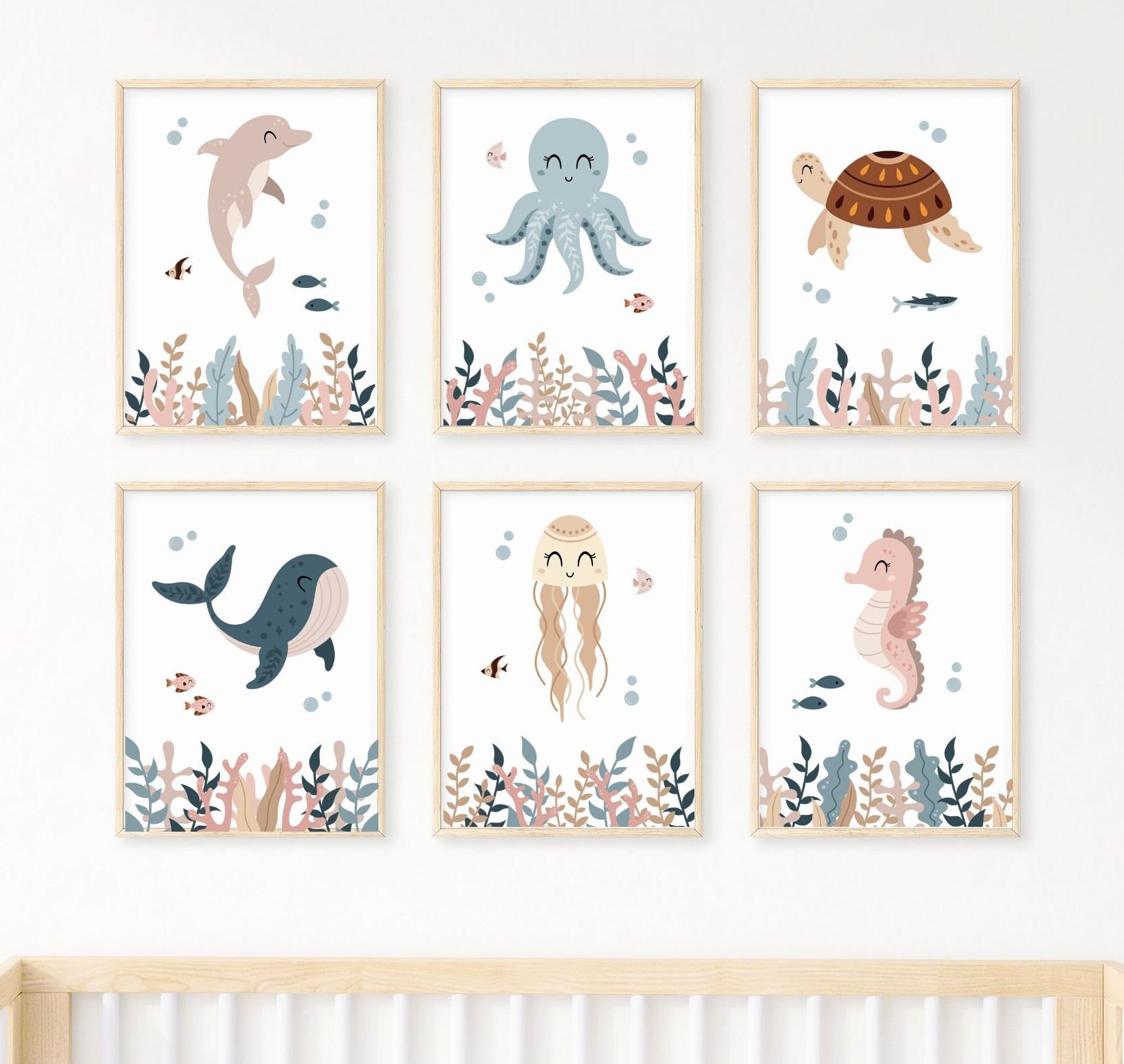 Boho Ocean Nursery Sea Life Nursery Art Sea Themed Nursery - Etsy