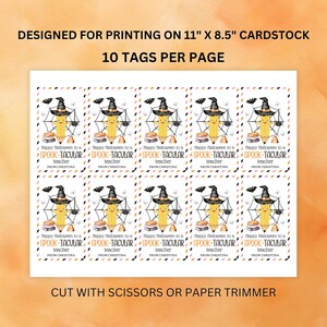 Spooktacular Teacher Halloween Tags Editable, Librarian School Staff ...