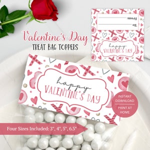Happy Valentine's Day Toppers Printable, Class Gift Hearts Cookie ...