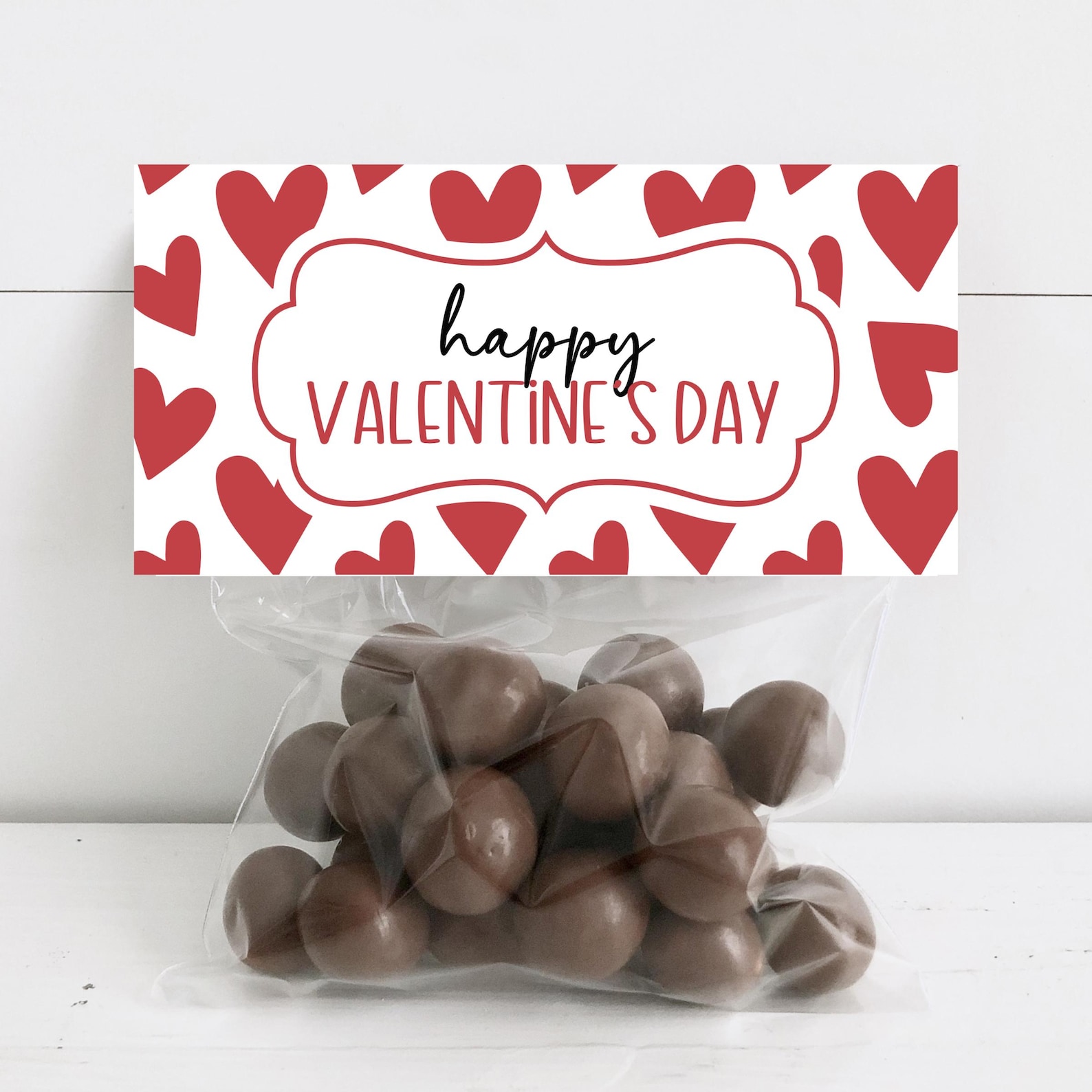 Happy Valentine's Day Bag Toppers Printable: Heart Cookie Treats Candy ...