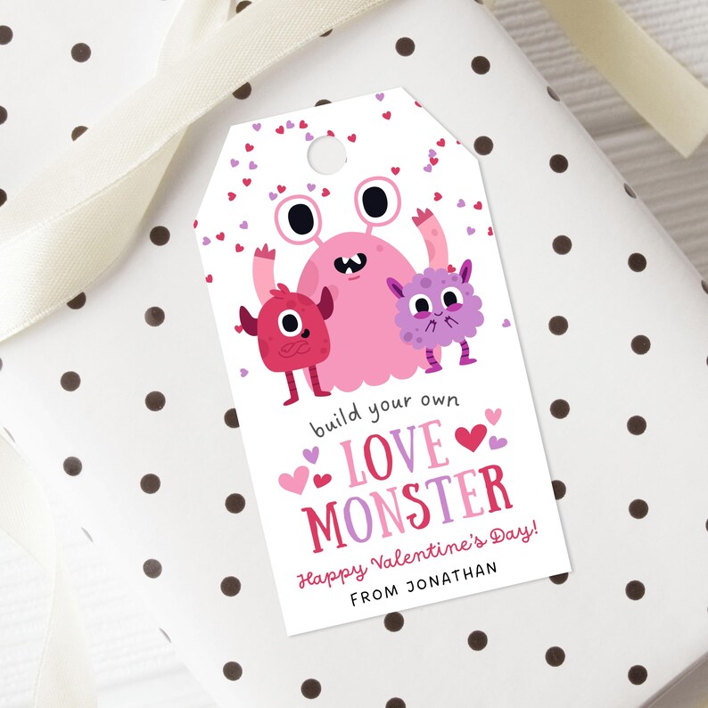 Build Your Own Monster Valentine Printable Tag, Make Your Own Valentine ...