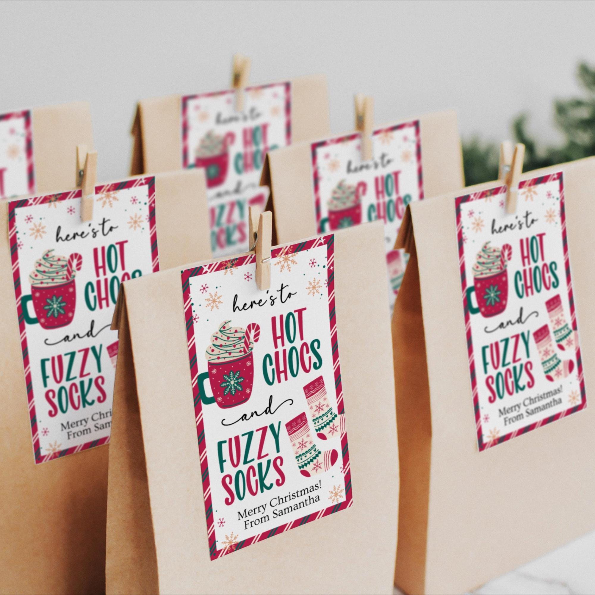 Hot Chocs and Fuzzy Socks Christmas Gift Tag: Hot Cocoa Cozy Holiday ...