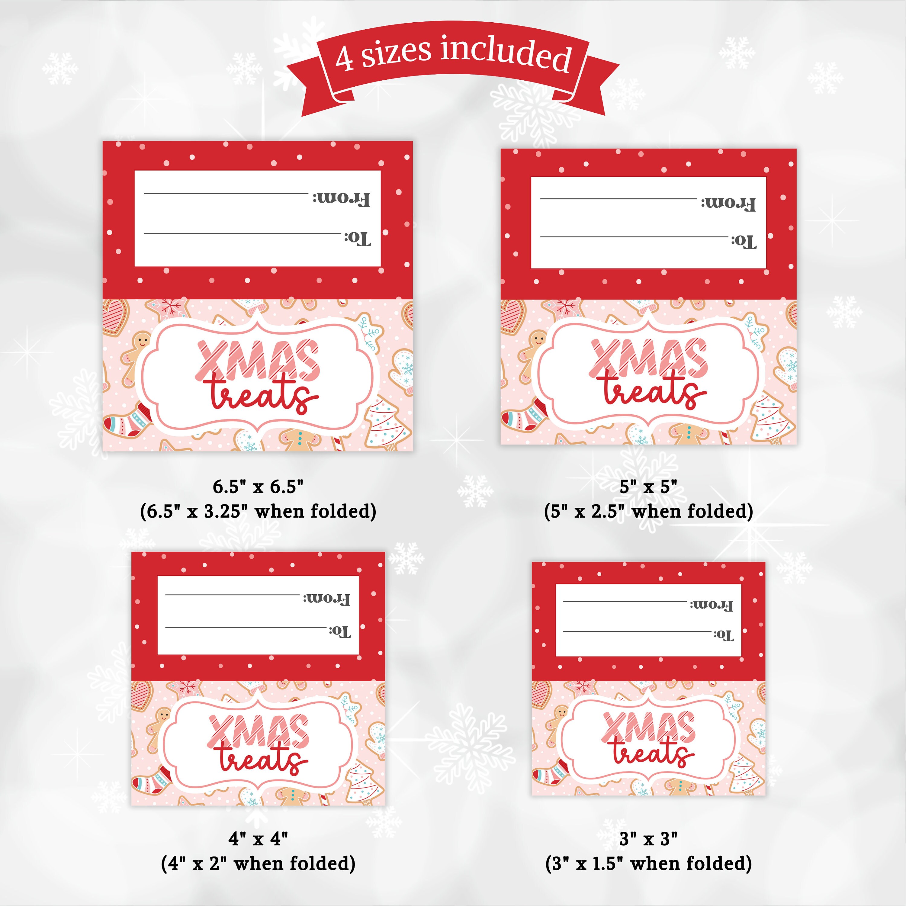 Christmas Bag Toppers Printable, Class Gift Holiday Cookie Treats Candy ...