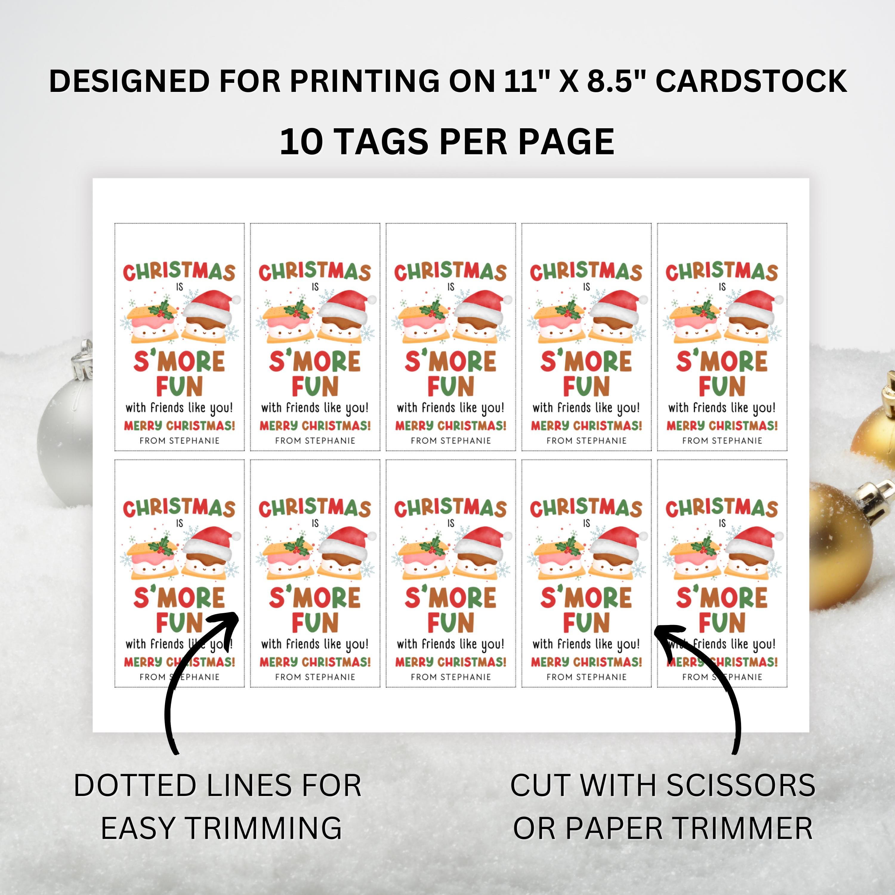 Christmas Smores Kit Favor Tag Editable, Printable S'mores Holiday ...